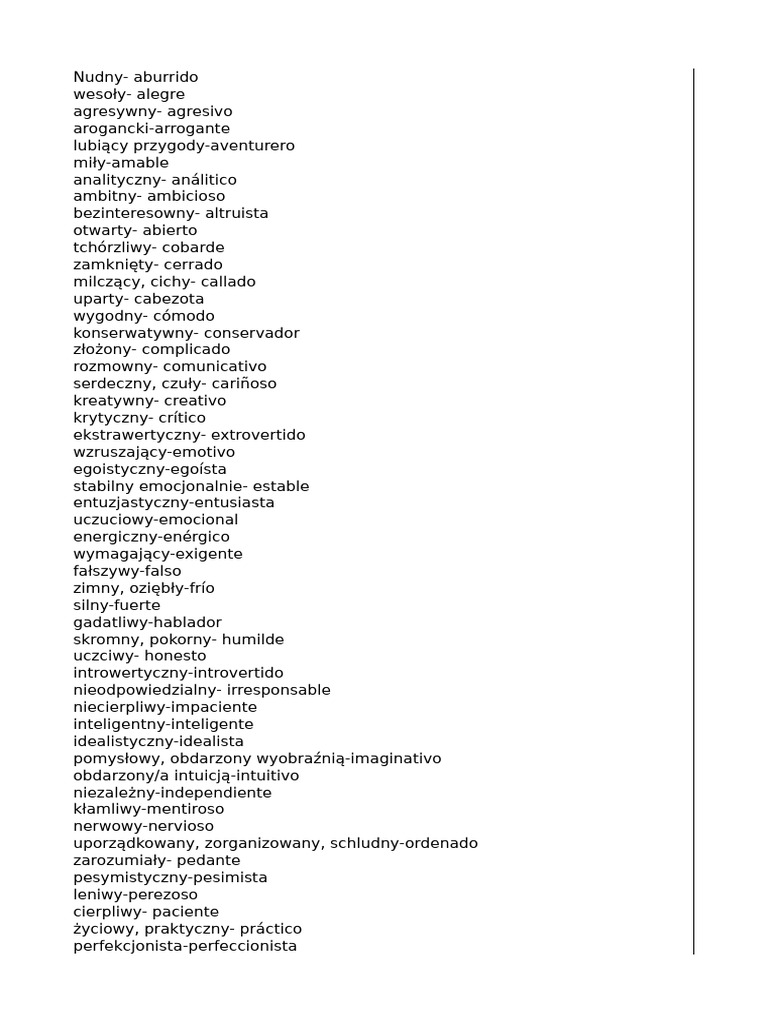 Cechy Charakteru | PDF