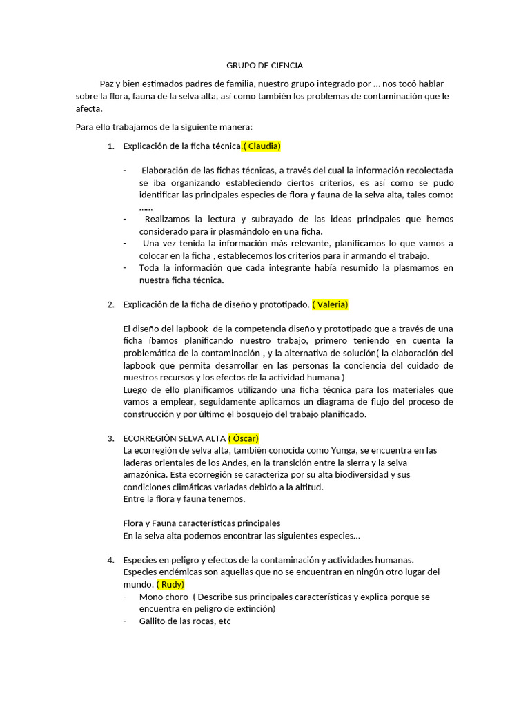 GRUPO DE CIENCIA (5to Grado) | PDF | Entorno natural