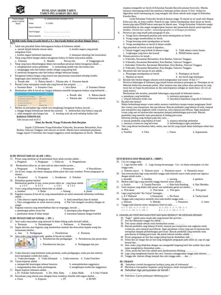 SOAL PAT TEMA 8 | PDF