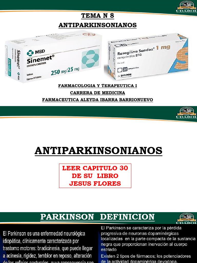Tema n 8. Antiparkinsonianos | PDF | Enfermedad de Parkinson | Terapia