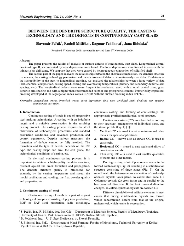 Between The Dendrite Structure Quality The Casting | PDF | Fracture | Steel
