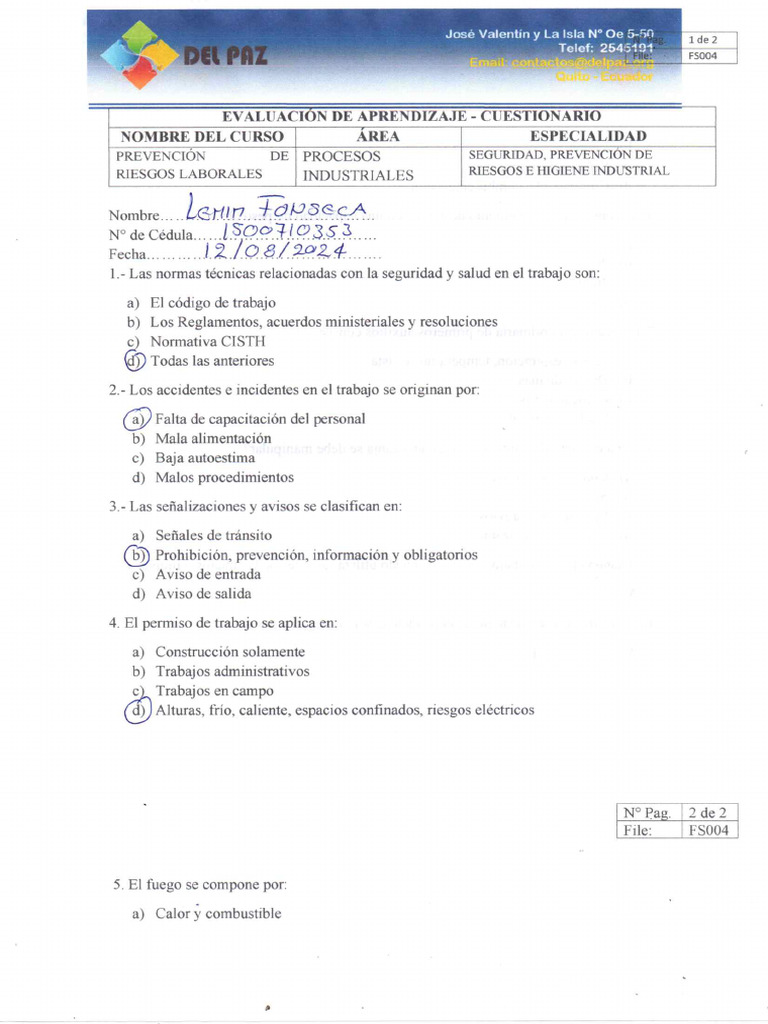 Examen PRL | PDF