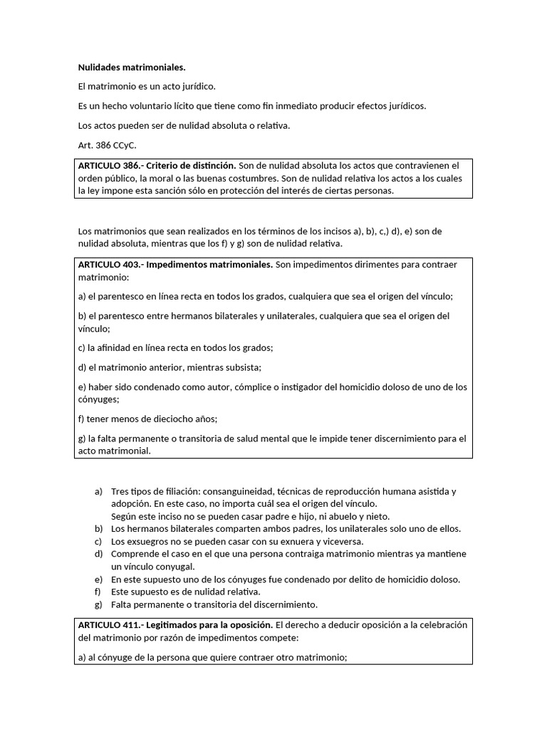 FYS - Clase 3 24-08 - Nulidades Matrimoniales | PDF | Anulación | Matrimonio