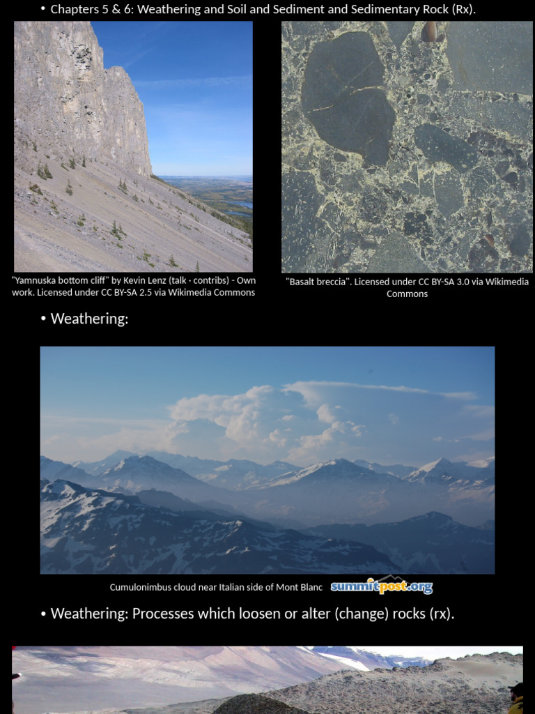 Chapters 5 and 6 (Weathering and Soil and Sediment and Sedimentary ...