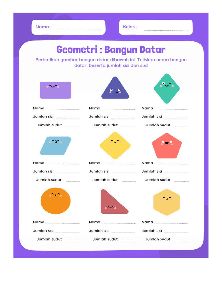Lembar Kerja Kelompok MTK Kelas 3 Geometri 2 | PDF