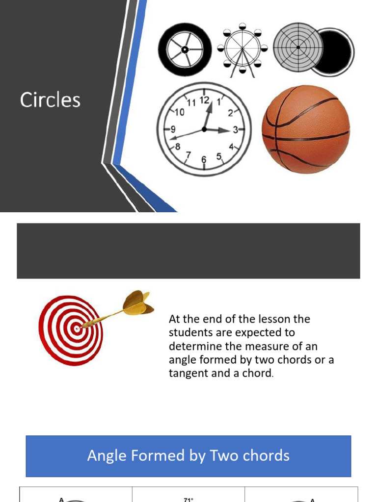 Angles Formed by Chords and A Tangent and A Chord | PDF | Angle | Theorem