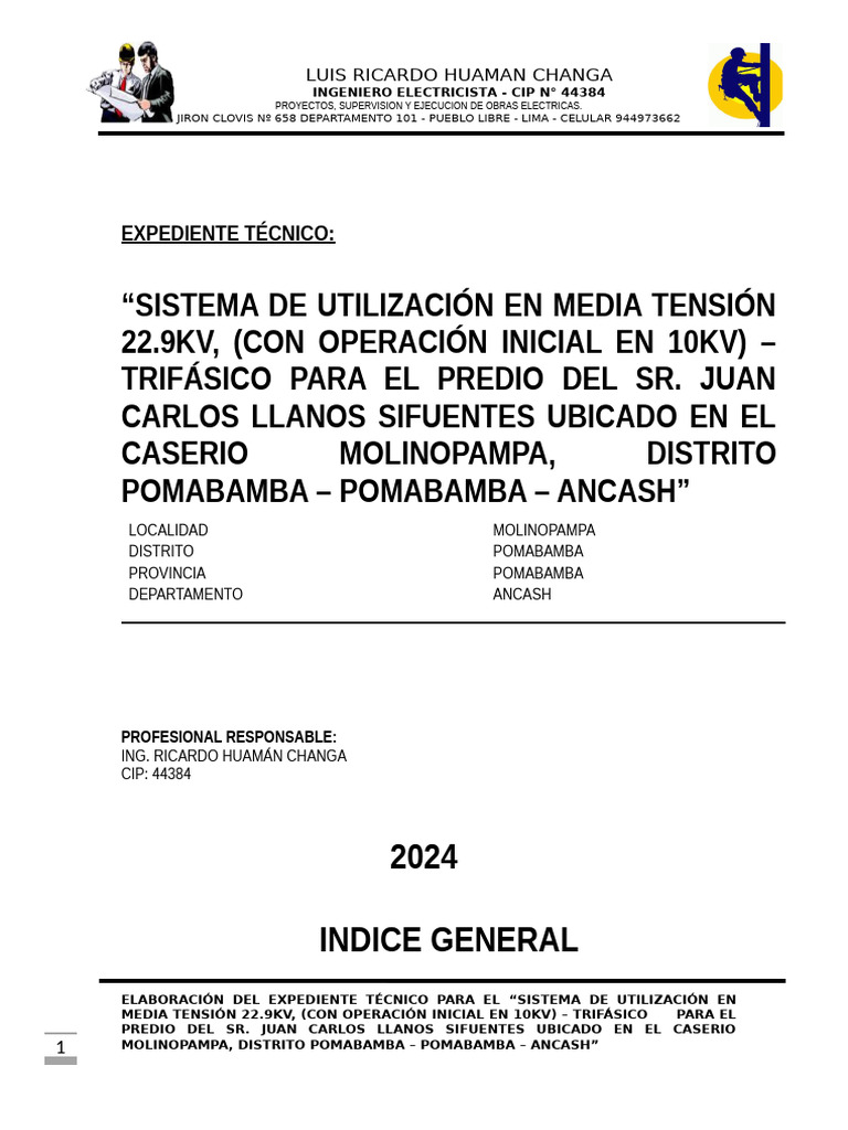 PROYECTO GENERAL -FINAL | PDF | Conductor electrico | Aislador (Electricidad)