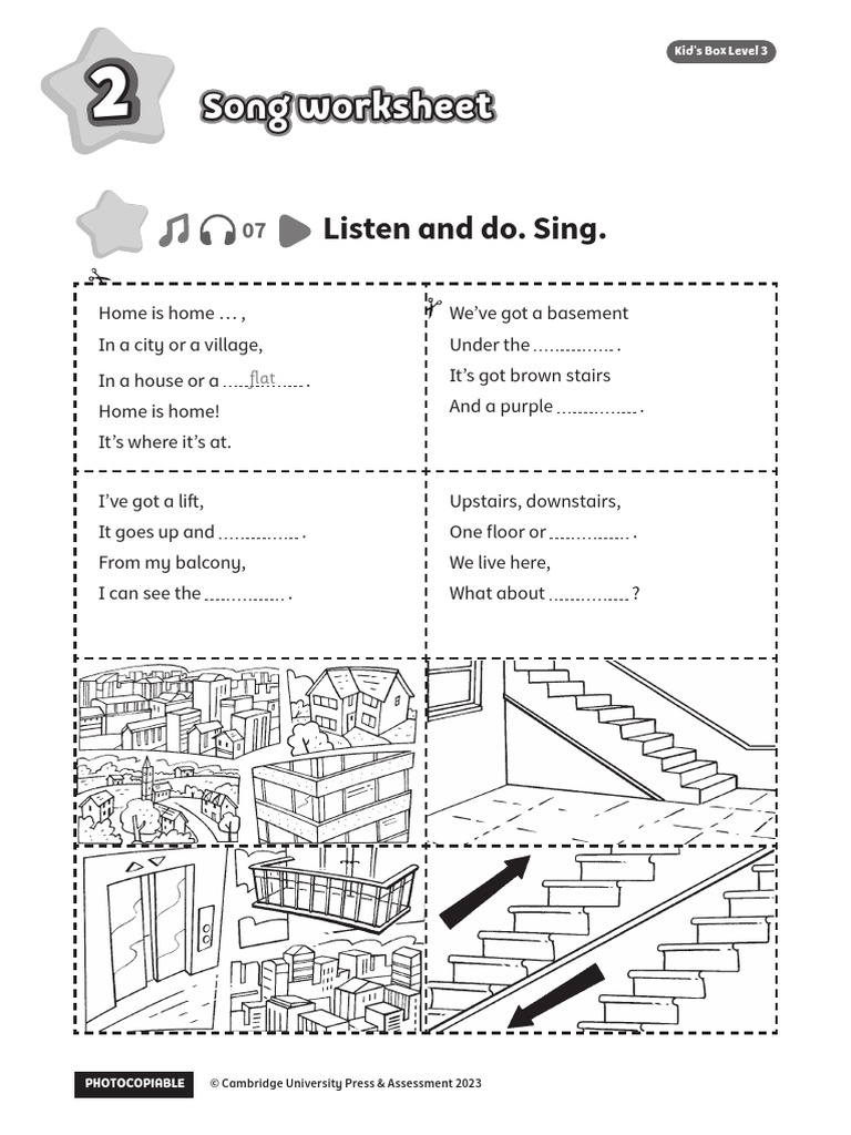 Kid's Box Level 3 Song Worksheet | PDF