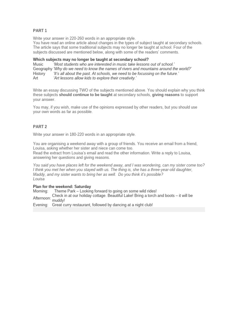 Cae Writing Test | PDF