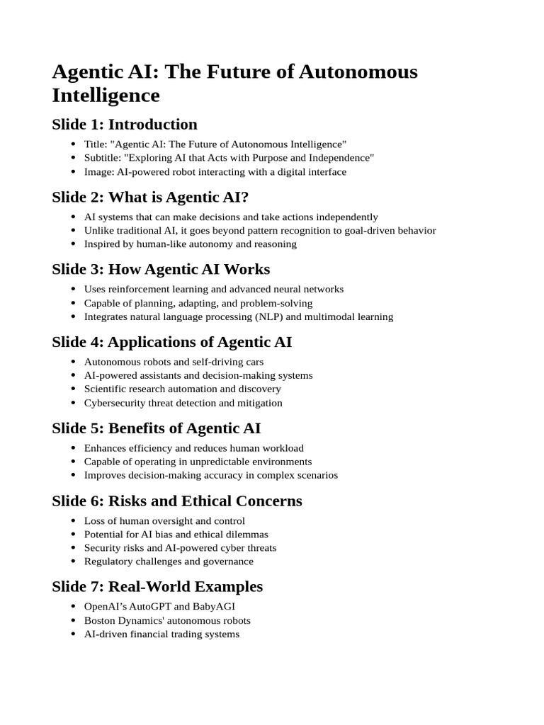Agentic AI: The Future of Autonomous Intelligence | PDF