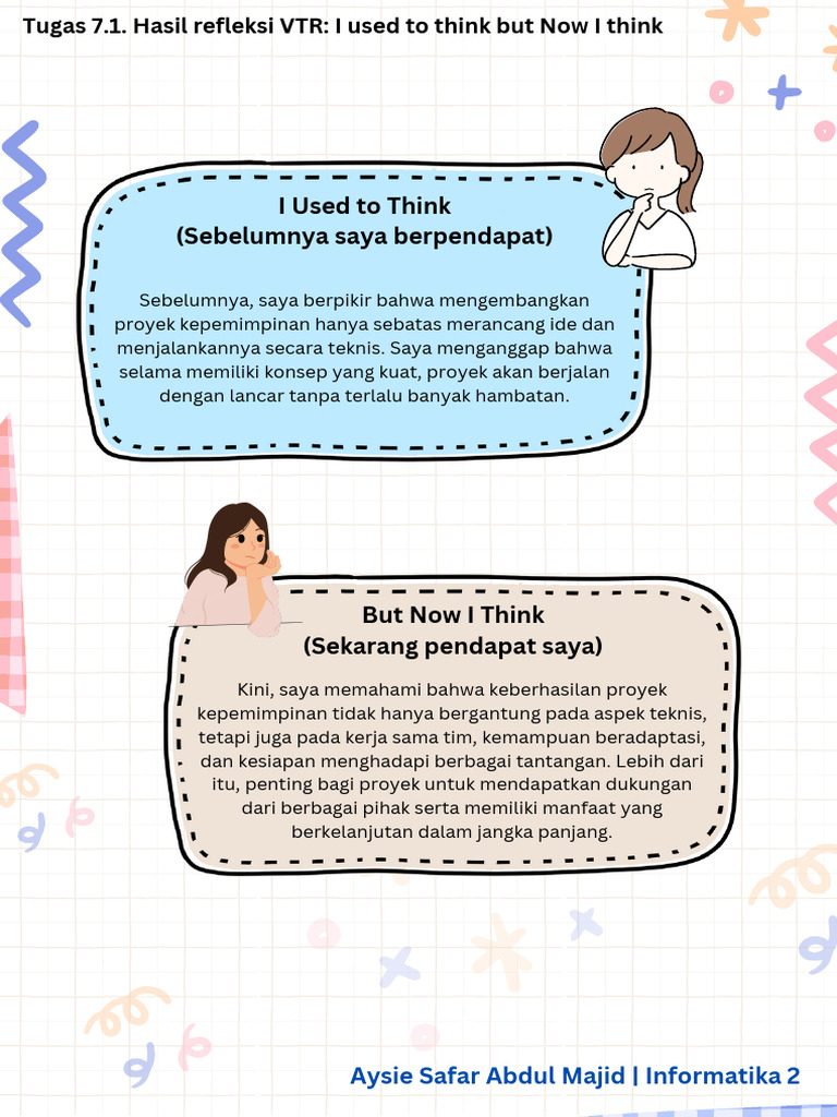 Tugas 7.1. Hasil refleksi VTR I used to think but Now I think - Aysie ...