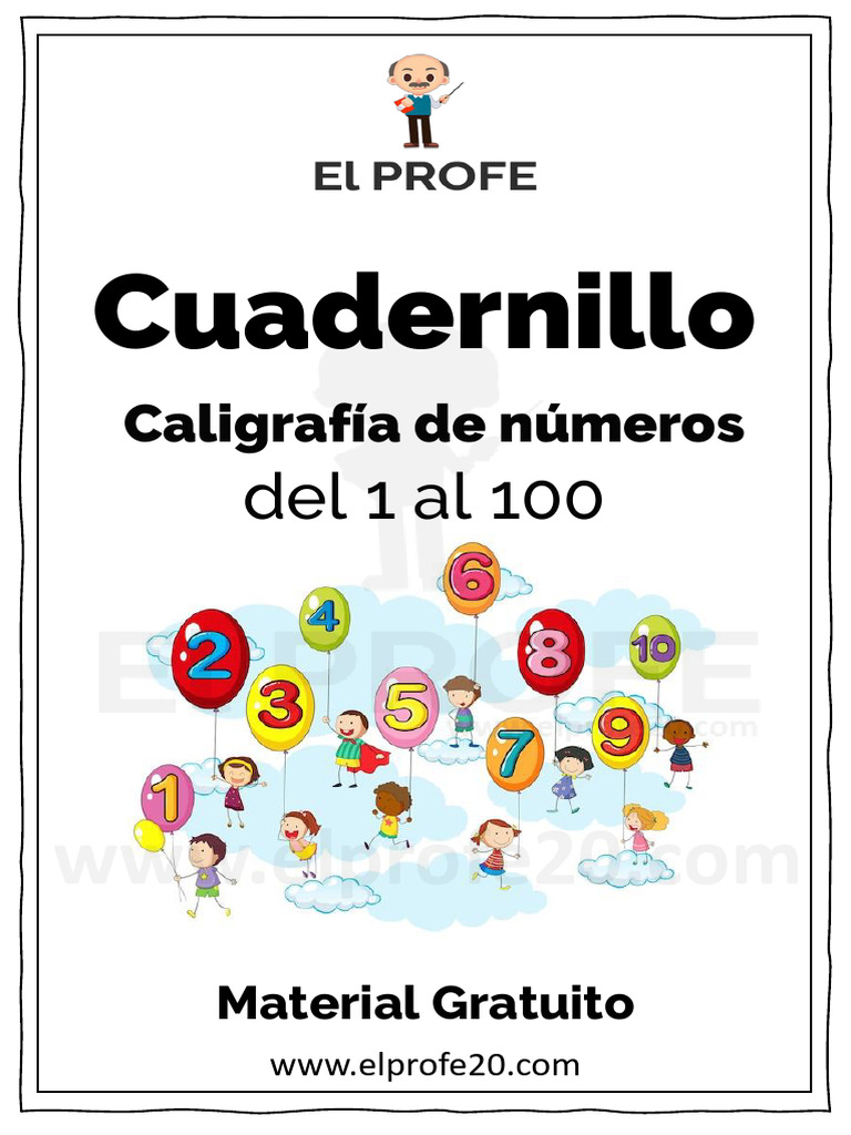 Cuadernillo de Caligrafia de Numeros Del 1 Al 100 | PDF