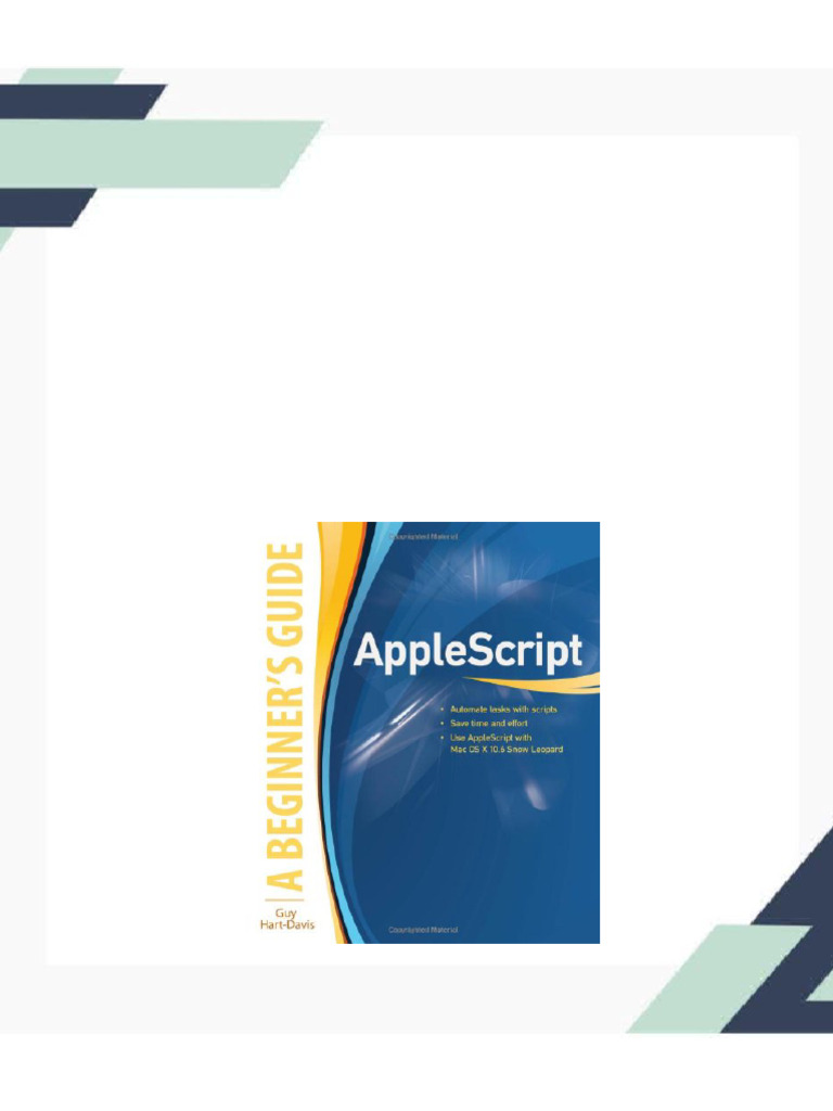 AppleScript A Beginner s Guide Beginners Guide 1st Edition Guy Hart-Davis - Download the ebook ...