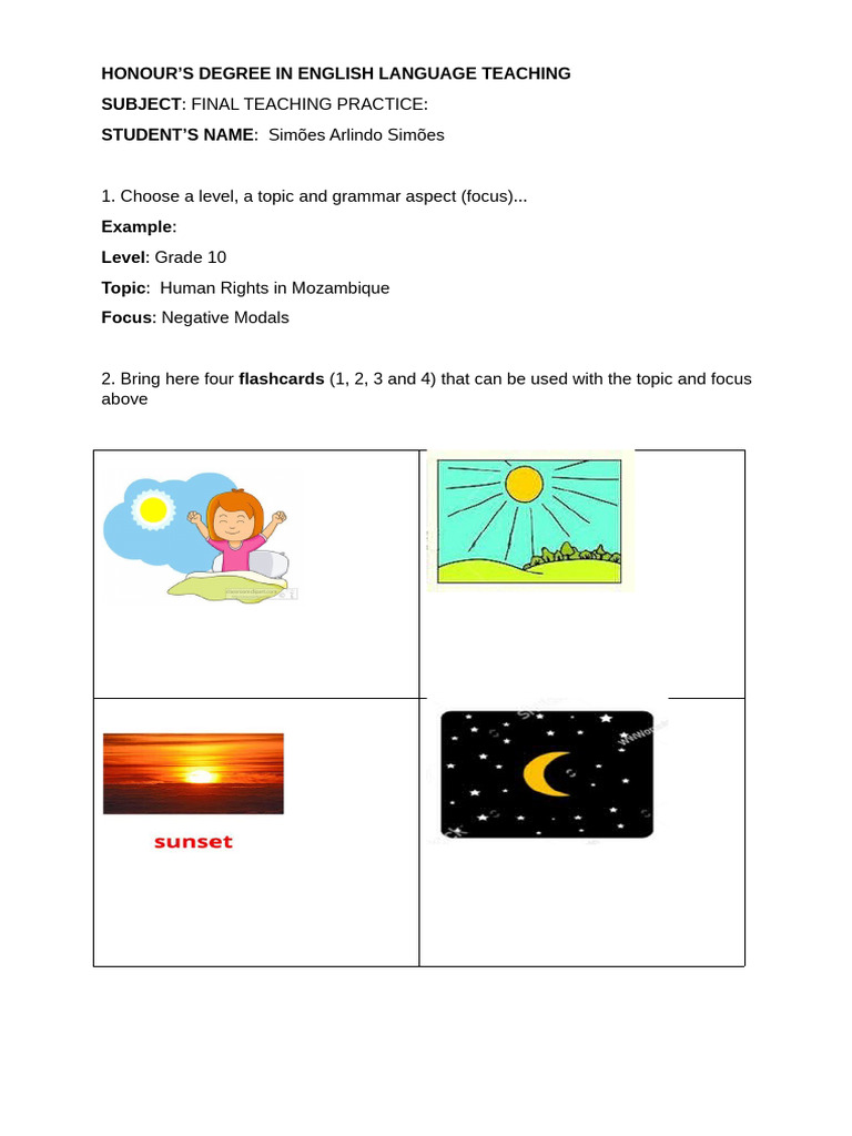 Final Teaching Practice: English Teaching Plan | PDF