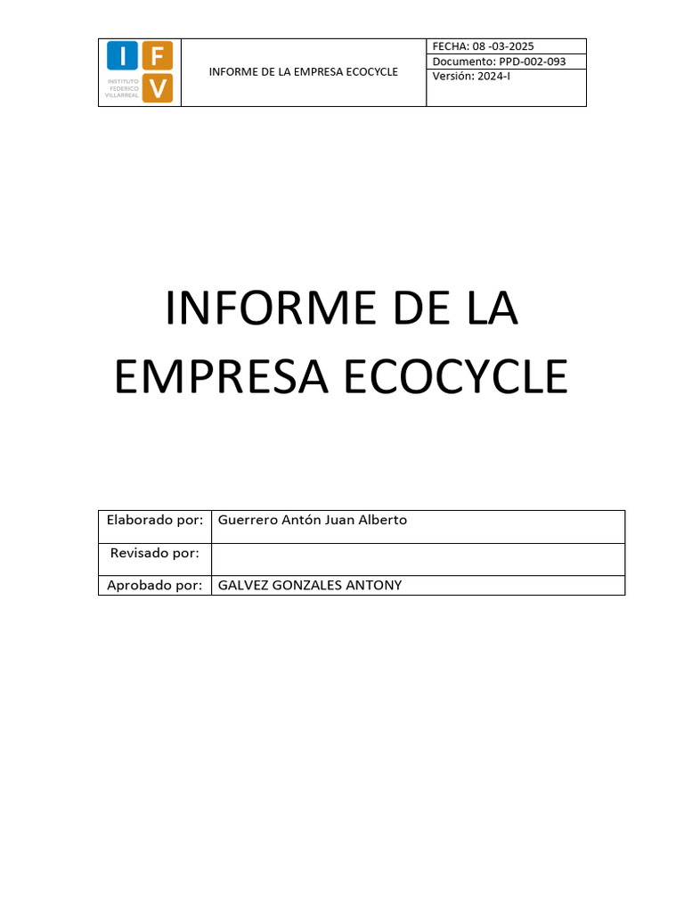 Informe de Ecocycle | PDF | Sustentabilidad | Residuos