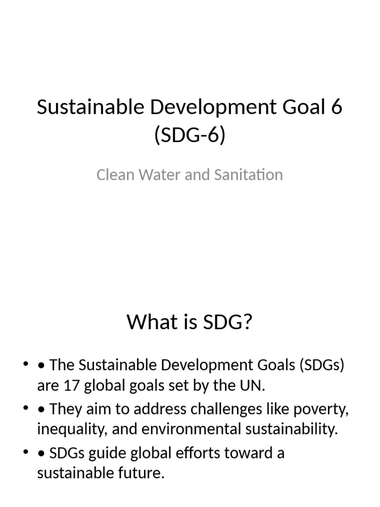 SDG 6 Presentation | PDF