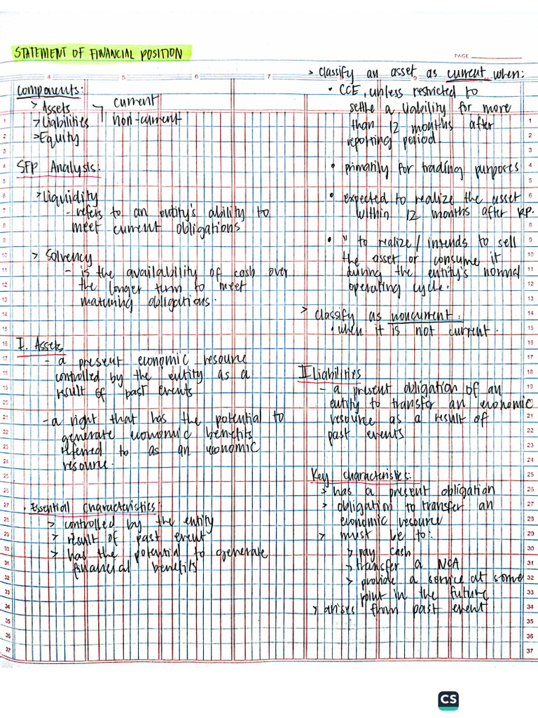 SFP & SCE NOTES | PDF