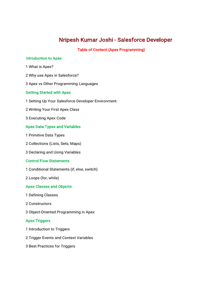 Apex Programming Important Topics 1741727498 | PDF