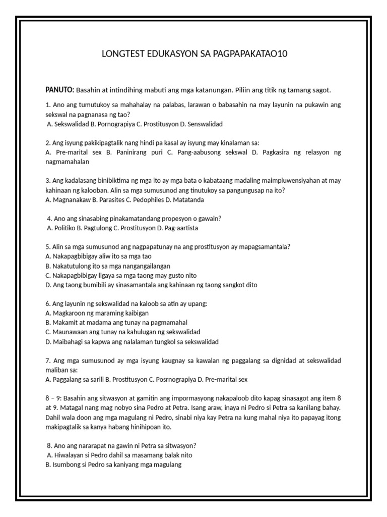 Long Test 4TH | PDF