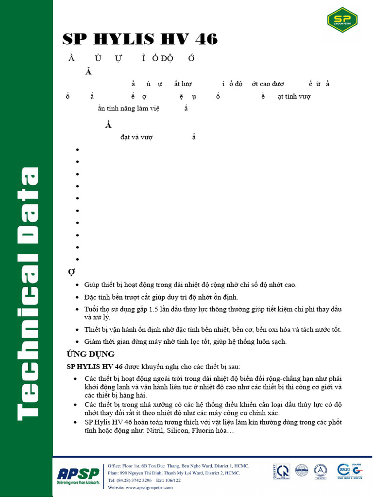 TDS_531_SP HYLIS HV 46_VN | PDF