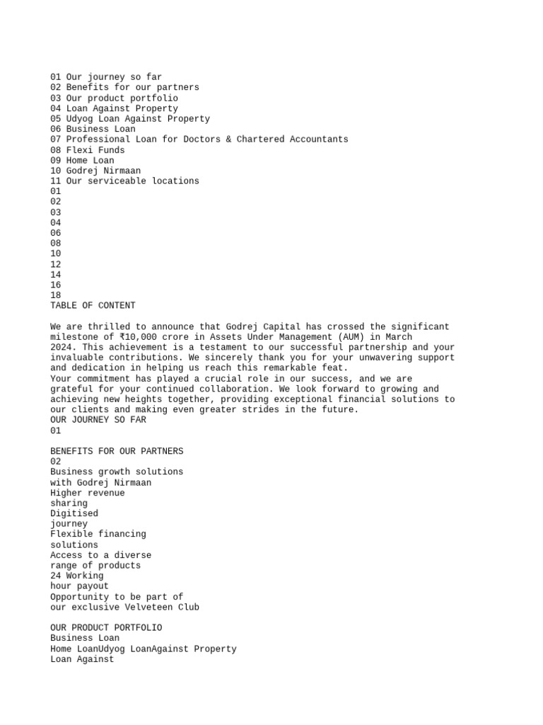 Channel Partners - Digital Product Brochure | PDF | Loans | Interest