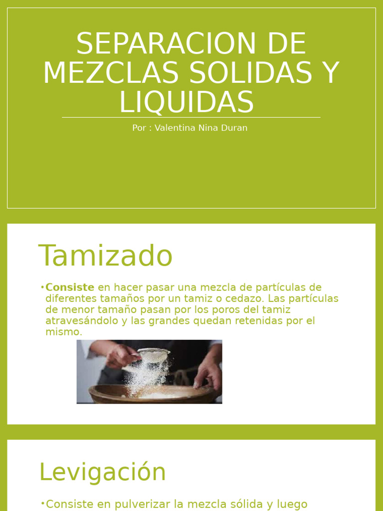Separacion de Mezclas Solidas y Liquidas | PDF
