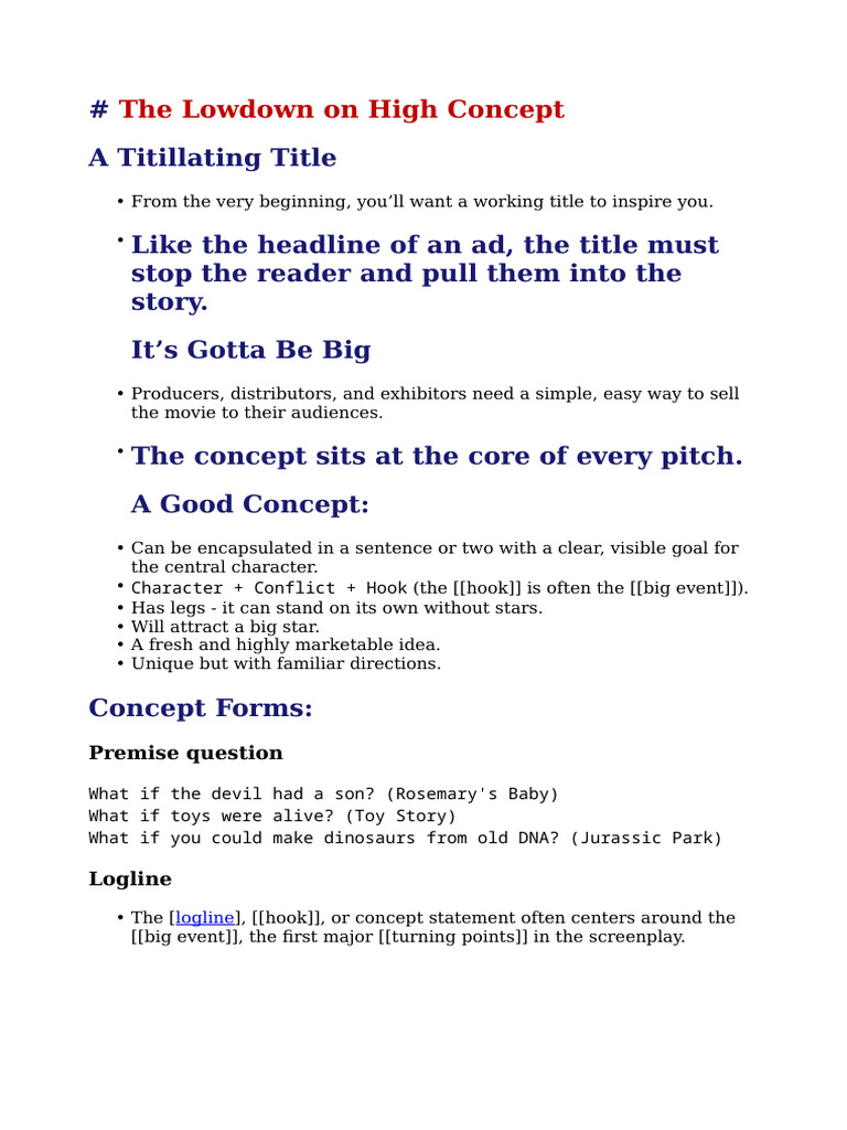 High Concept vs Low Concept Explained | PDF