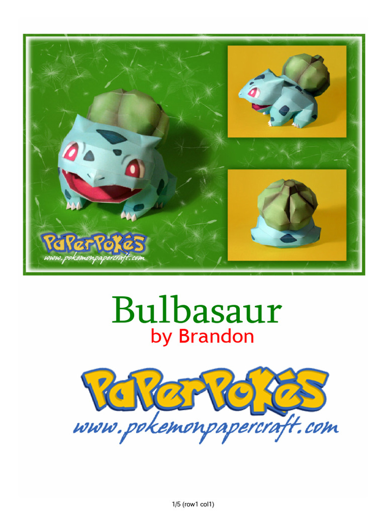 Bulbasaur A4 Lineless | PDF