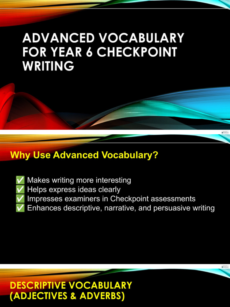 Advanced Vocabulary For Year 6 Checkpoin | PDF