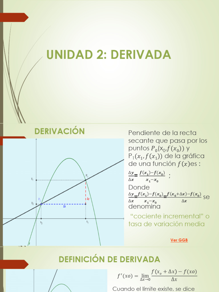 Derivadas 1 | PDF | Derivado | Línea (geometría)