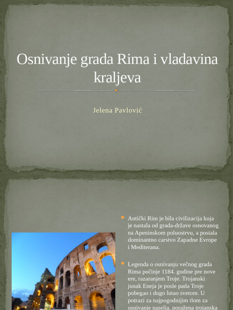 Osnivanje Grada Rima I Vladavina Kraljeva | PDF