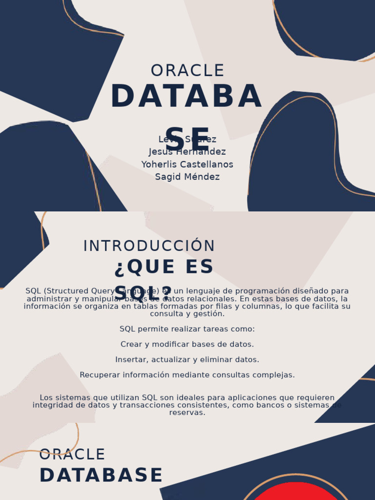 Introducción a Oracle Database y SQL | PDF | Bases de datos | SQL
