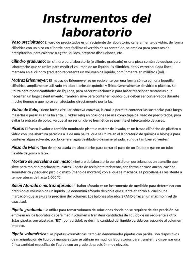 Instrumentos Esenciales de Laboratorio | PDF
