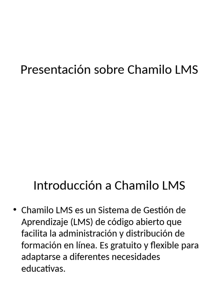 Chamilo LMS: Plataforma Gratuita de E-Learning | PDF