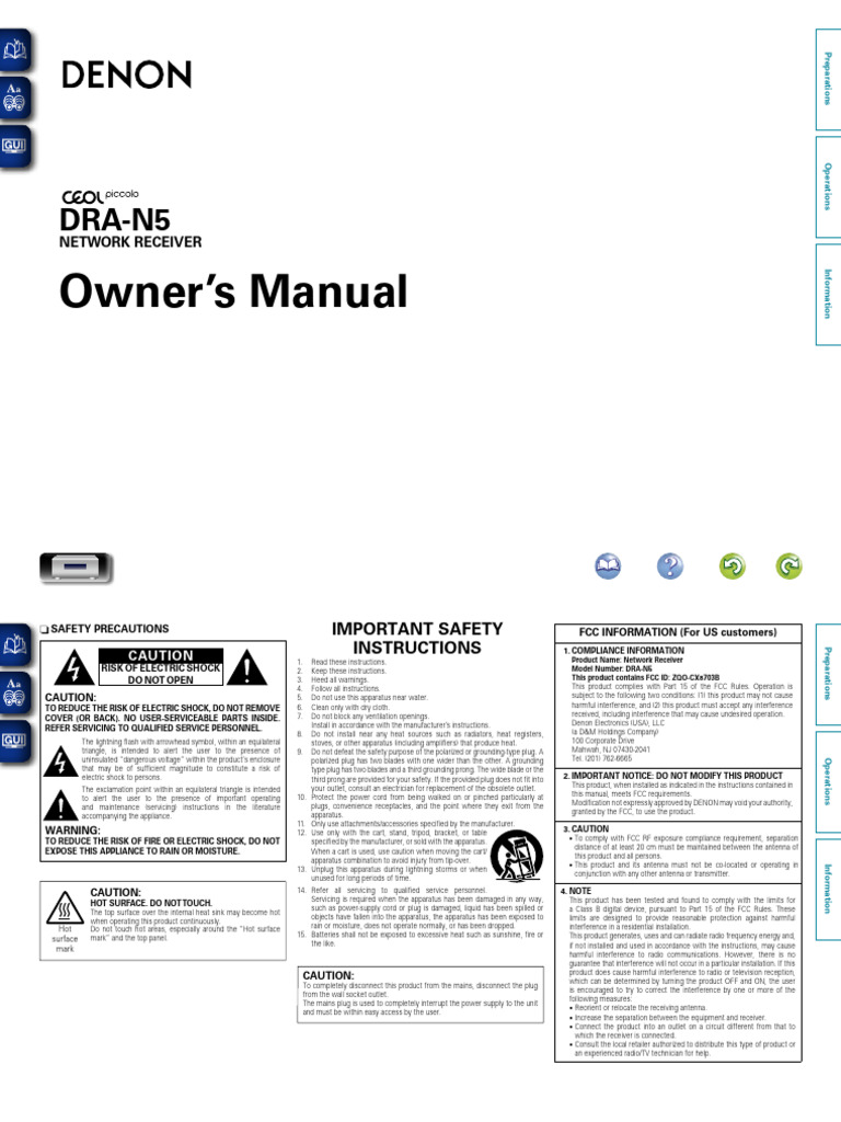 Manual Denon CEOL Piccolo DRA-N5 (65 Páginas) | PDF | Computer Network ...