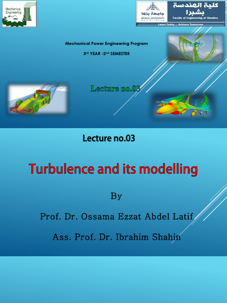 Lecture 3 Turbulence Modeling | PDF | Fluid Dynamics | Navier–Stokes Equations