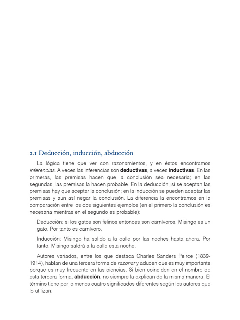 Deducci N Inducci N Abducci N Inferencias y Lenguaje | PDF | Razonamiento deductivo | Proposición
