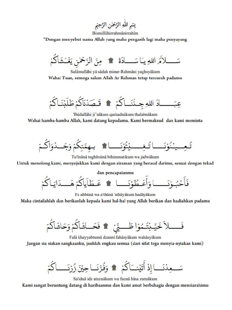 Salamullah ya saadah | PDF