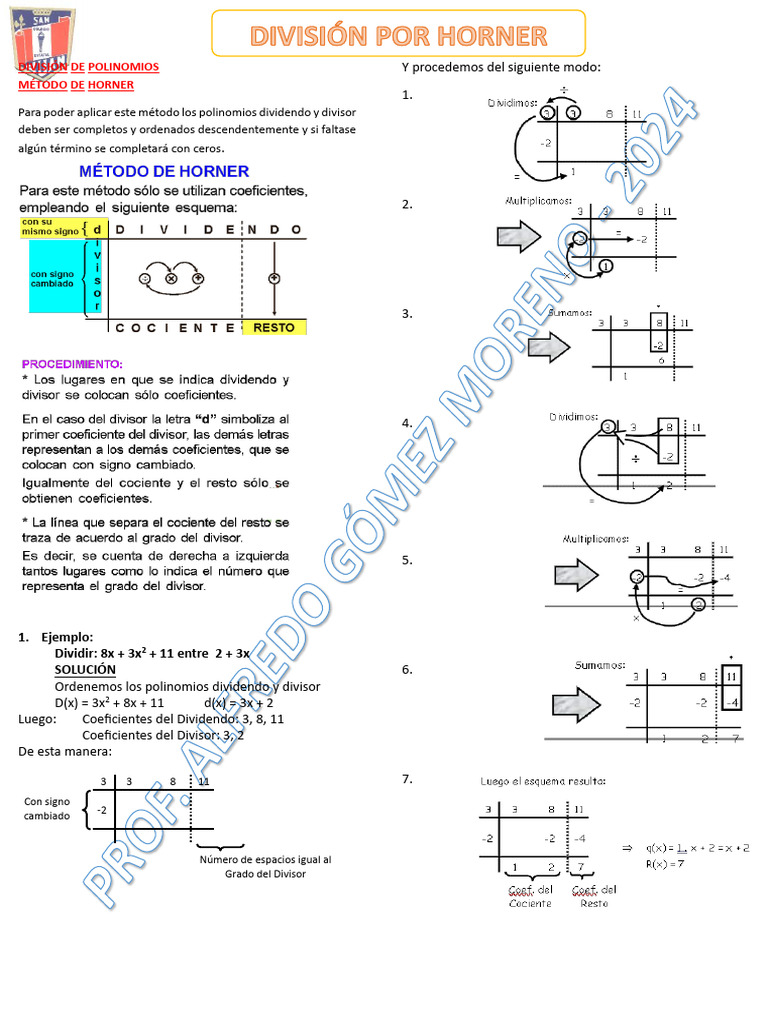 Division X Horner | PDF | División (Matemáticas) | Análisis matemático