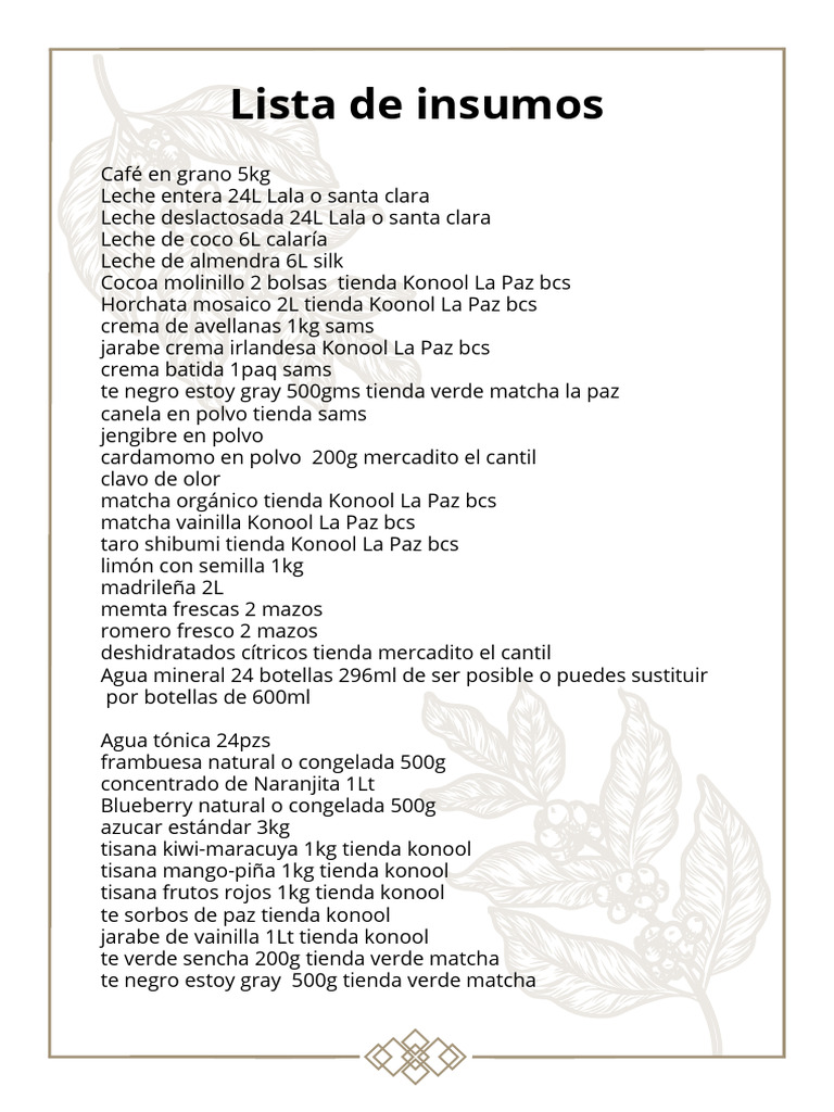 Alessandro Insumos PDF | PDF