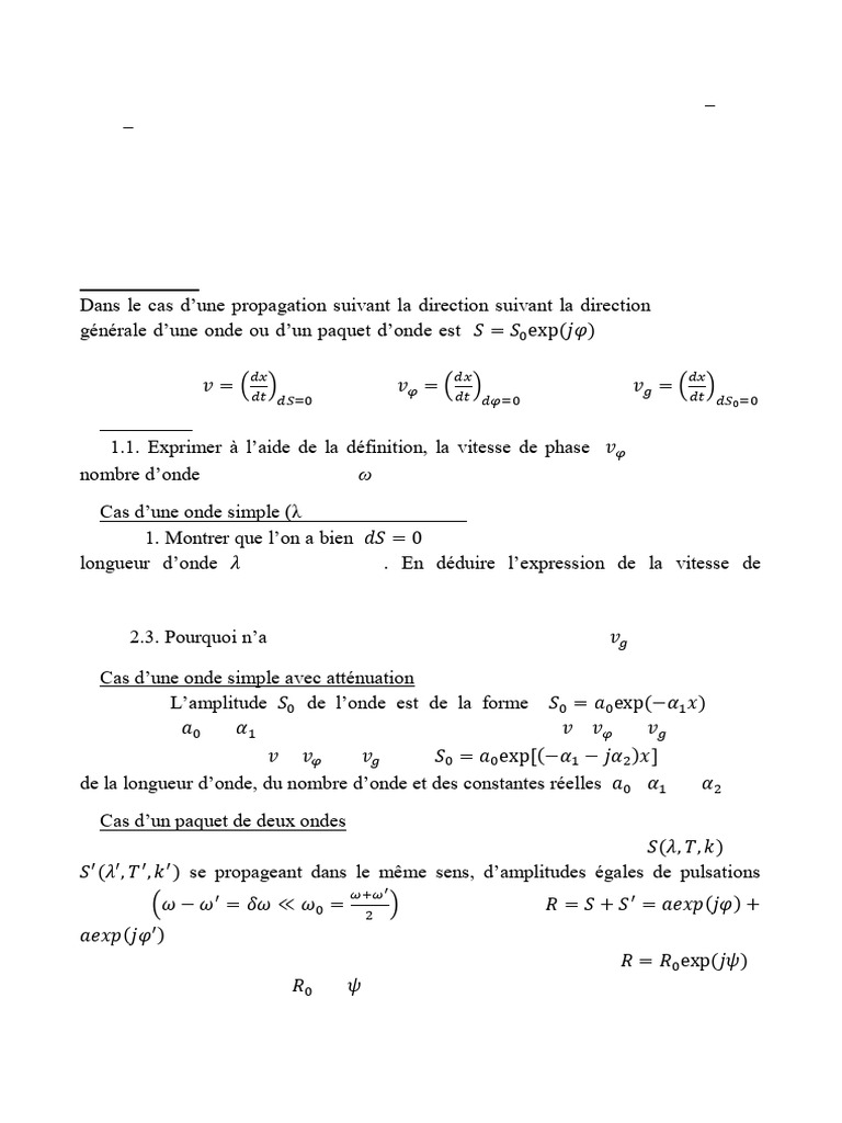 Propagation des ondes en physique | PDF | Vagues | Radiation ...
