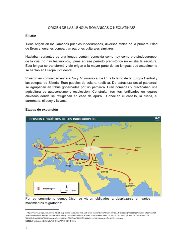 Origen del Latín y Lenguas Románicas | PDF | latín | Lenguas de Europa
