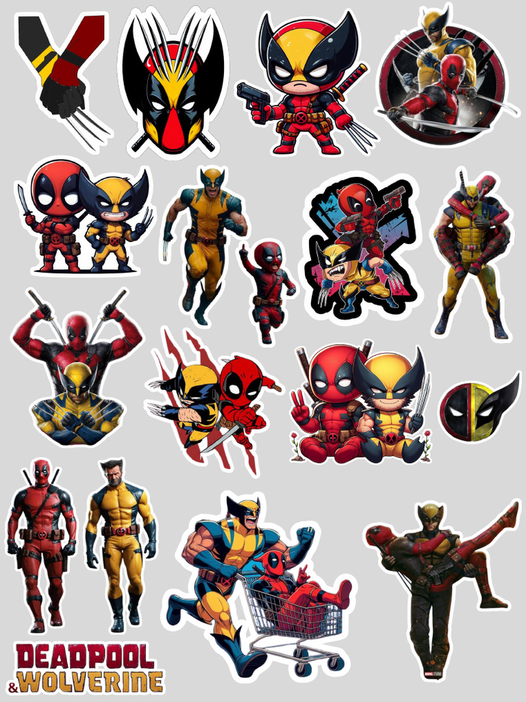 Stickers Wolverine VS Deadpool | PDF