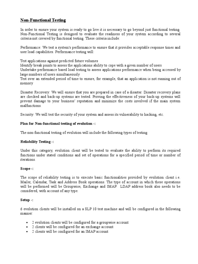 Plan For Non Functional Test Cases Shell Computing Scripting 