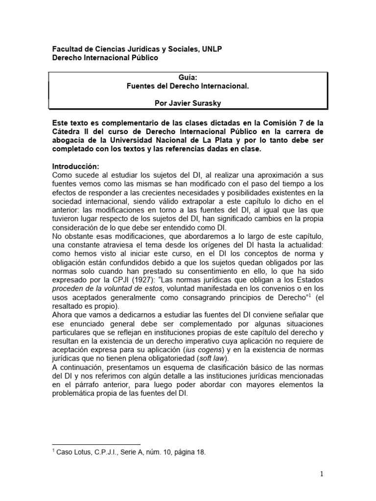 Guia de estudio 03. Fuentes del Derecho Internacional | PDF | Tratado ...