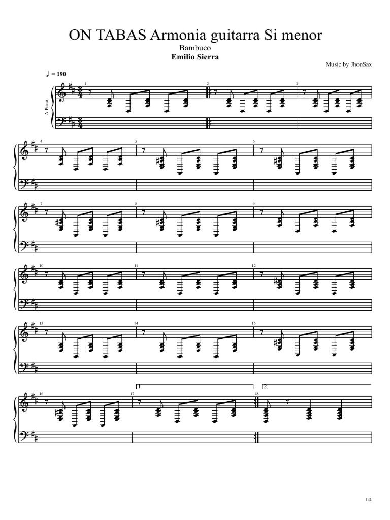 On Tabas Armonia Guitarra Si Menor | PDF