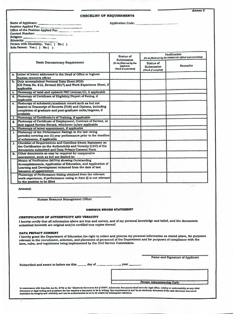 Checklist and Omnibus | PDF