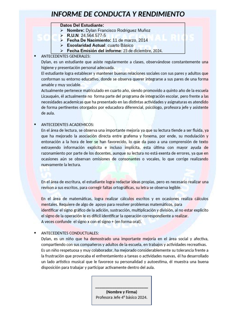 Informe Dylan | PDF | Aprendizaje | Cognición