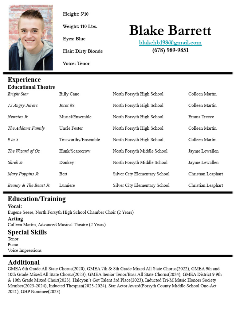 Blake Barrett Resume | PDF