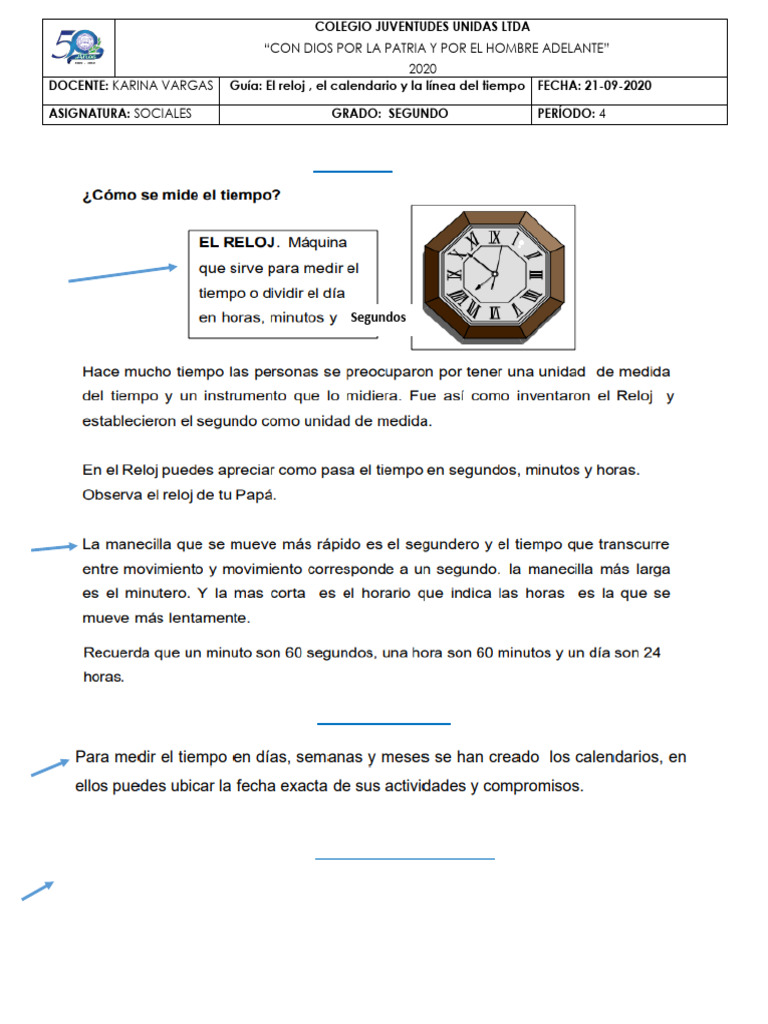 Reloj, Calendario y Línea del Tiempo | PDF